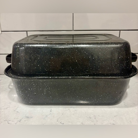 Kitchen | Vintage Speckled Large Roasting Pan 16x11 | Poshmark